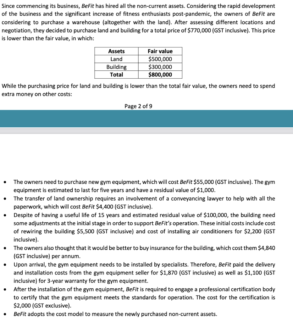 Solved Since commencing its business, BeFit has hired all | Chegg.com