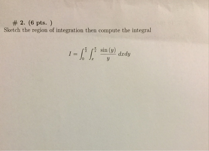 Solved Sketch the region of integration then compute the | Chegg.com