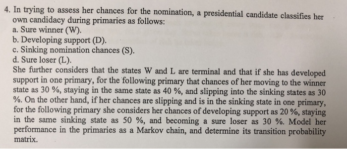 Solved trying to assess her chances for the nomination, a | Chegg.com