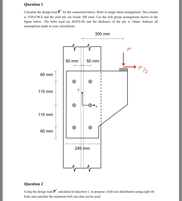 Question 1 Calculate the design load P for the | Chegg.com