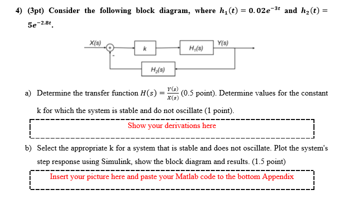 Solved 4) (3pt) Consider the following block diagram, where | Chegg.com