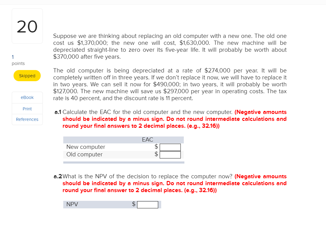 Solved Suppose we are thinking about replacing an old | Chegg.com