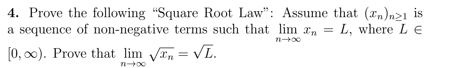Solved 4. Prove the following "Square Root Law": Assume that | Chegg.com