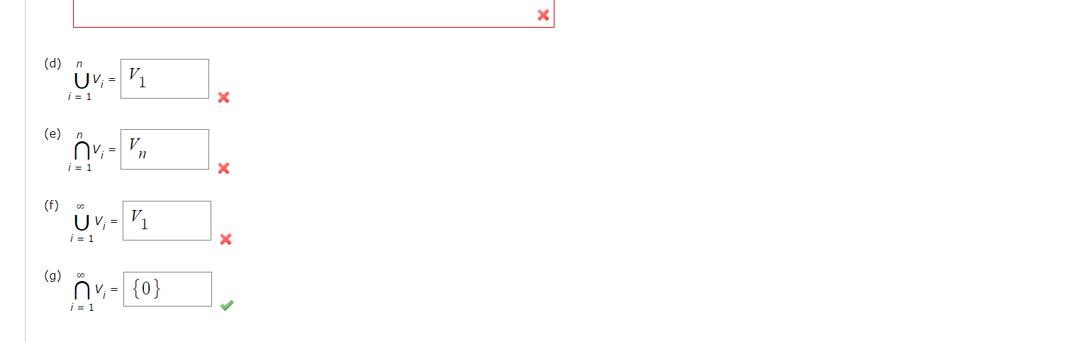 Solved Vi={x∈R∣−i1≤x≤i1}=[−i1,i1] for each positive integer | Chegg.com