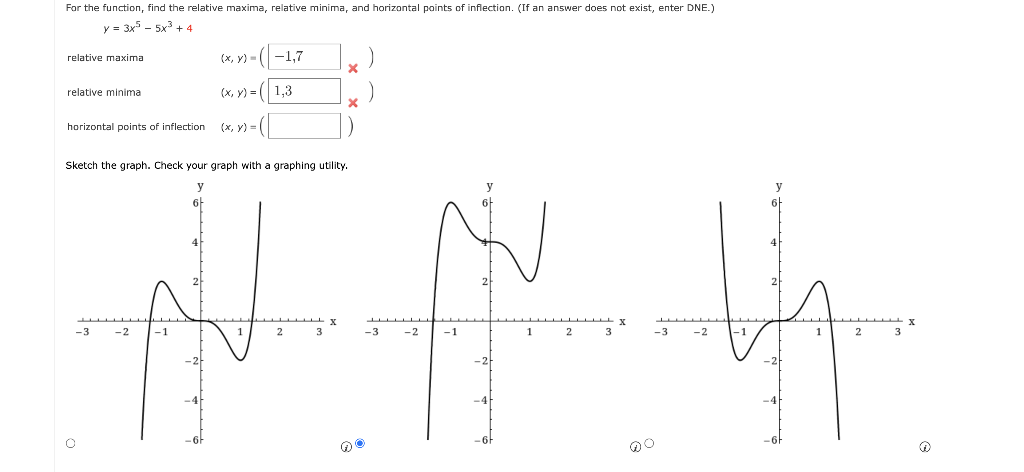 Solved For the function, find the relative maxima, relative | Chegg.com