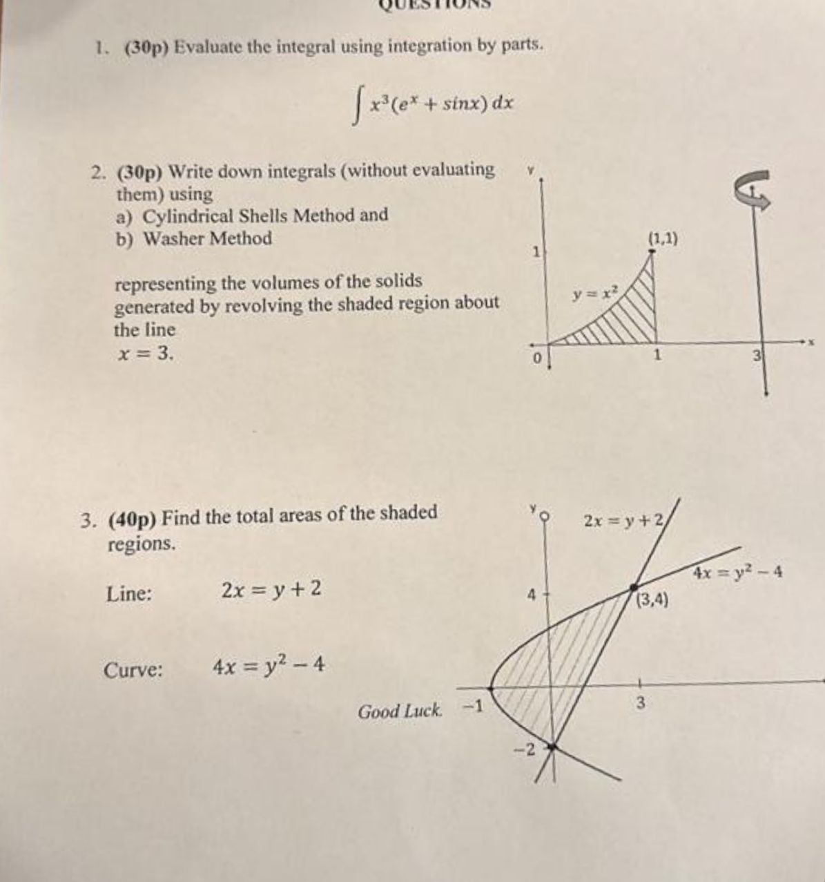 Solved (30p) ﻿Evaluate the integral using integration by | Chegg.com