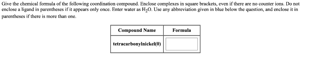 Solved Give the chemical formula of the following | Chegg.com