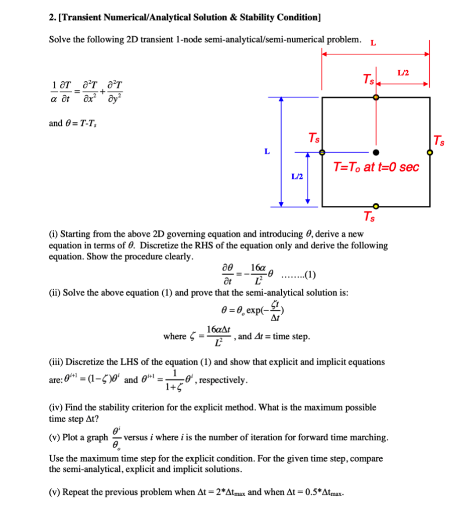 2. [Transient Numerical/Analytical Solution & | Chegg.com