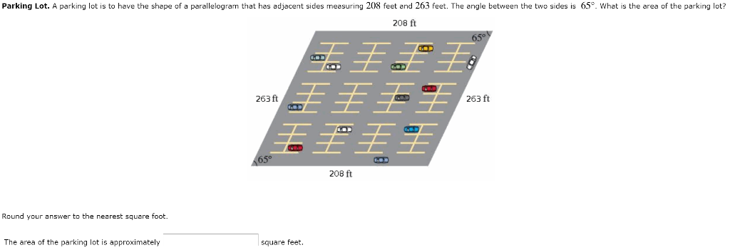 Solved Parking Lot. A parking lot is to have the shape of a | Chegg.com