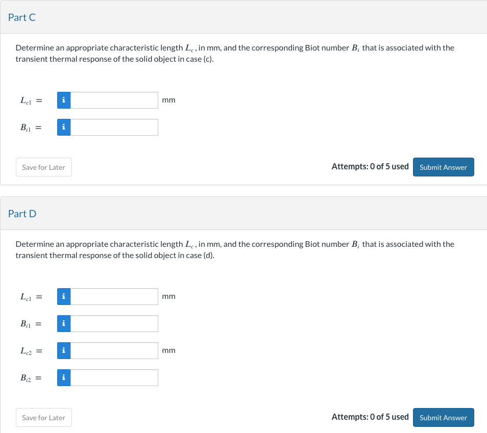 Solved For each of the following cases, determine an | Chegg.com