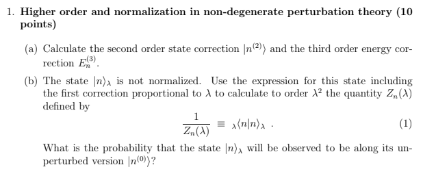 Solved Higher order and normalization in non-degenerate | Chegg.com