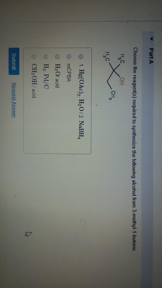 Solved Part A Choose the reagent(s) required to synthesize | Chegg.com