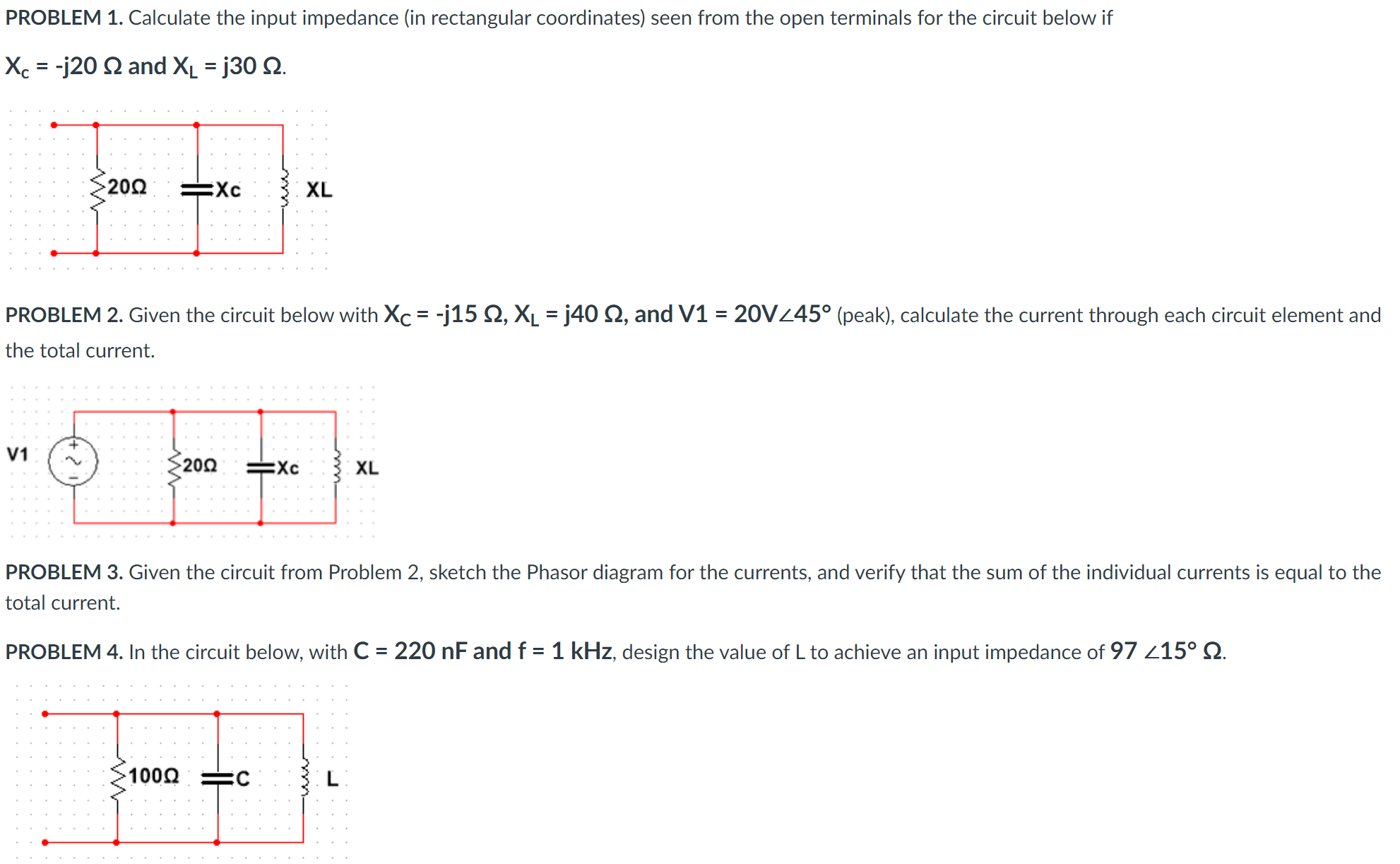 Solved PROBLEM 1. ﻿Calculate the input impedance (in | Chegg.com