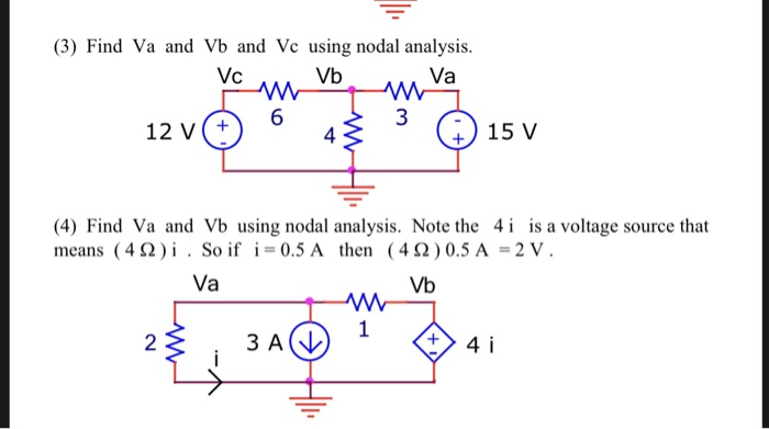 Solved 3 Find Va And Vb And Vc Using Nodal Analysis Vc Vb 