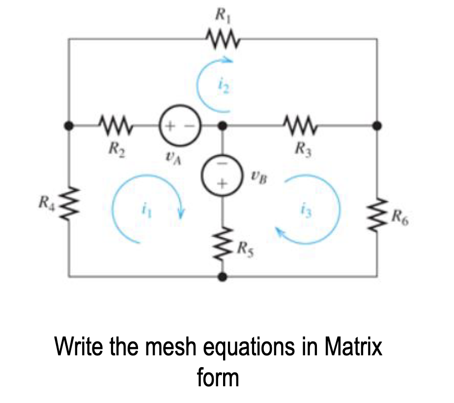 Solved Write the mesh equations in Matrixform | Chegg.com