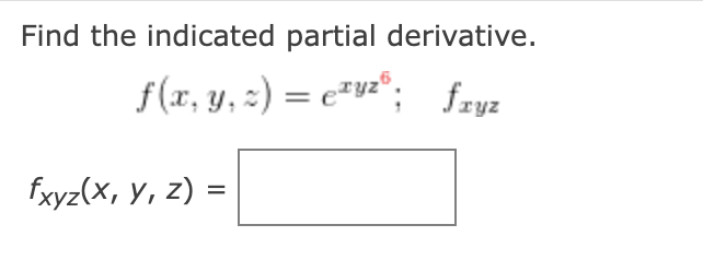 Solved Find the indicated partial derivative. | Chegg.com