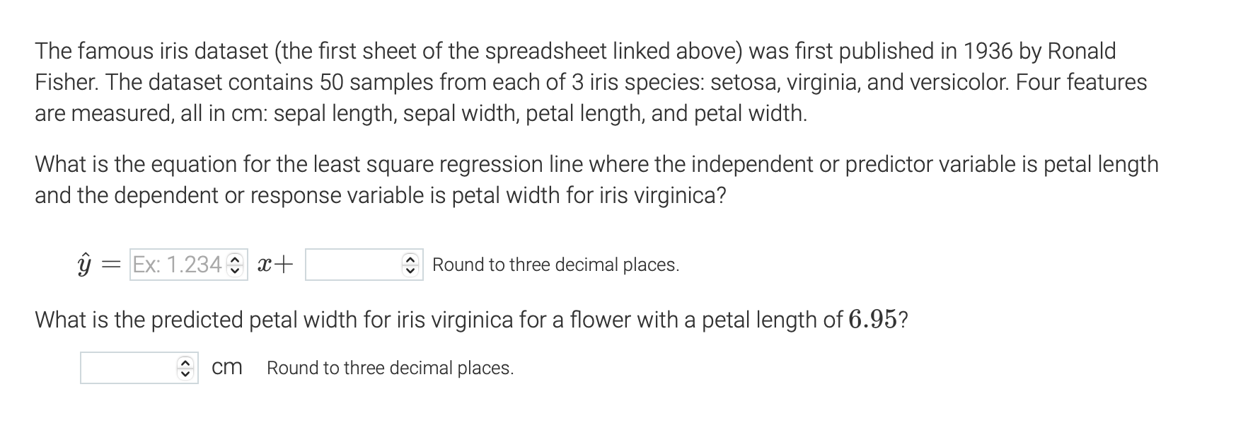 Solved The famous iris dataset (the ﻿first sheet of ﻿the | Chegg.com