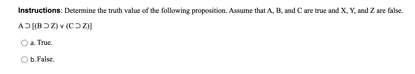 Solved Instructions: Determine the truth value of the | Chegg.com