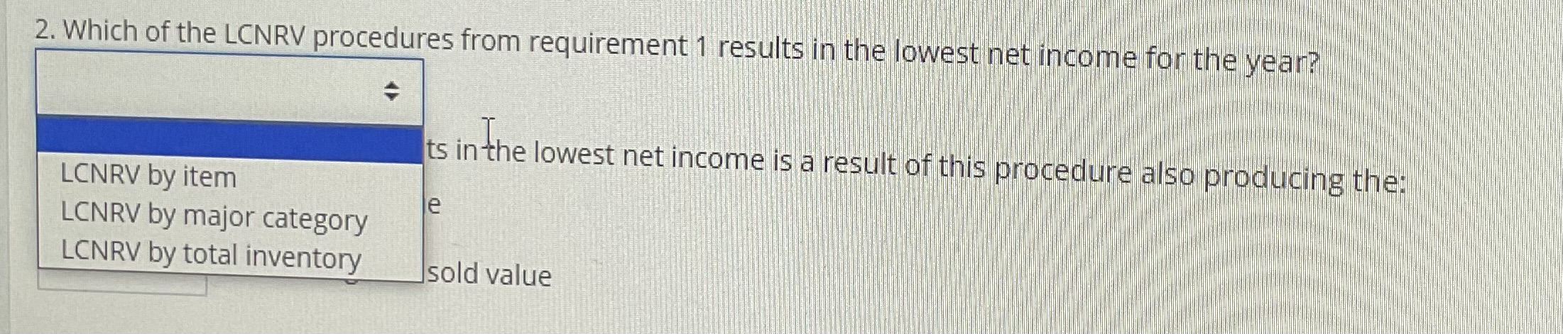 Solved Applying the Lower of Cost or Net Realizable Value | Chegg.com