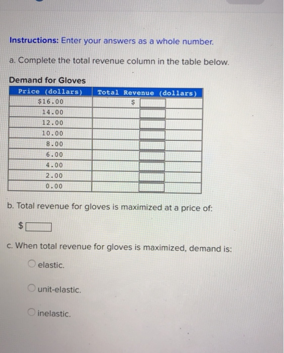 Solved mework i Saved Elasticity of Demand and Total Revenue | Chegg.com Solved mework i Saved Elasticity of Demand and Total Revenue | Chegg.com