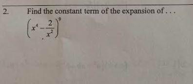 Solved Find the constant term of the expansion of... | Chegg.com