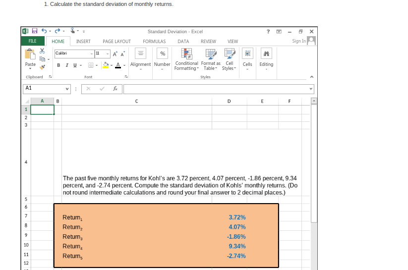 Standard Deviation Excel Askhohpa