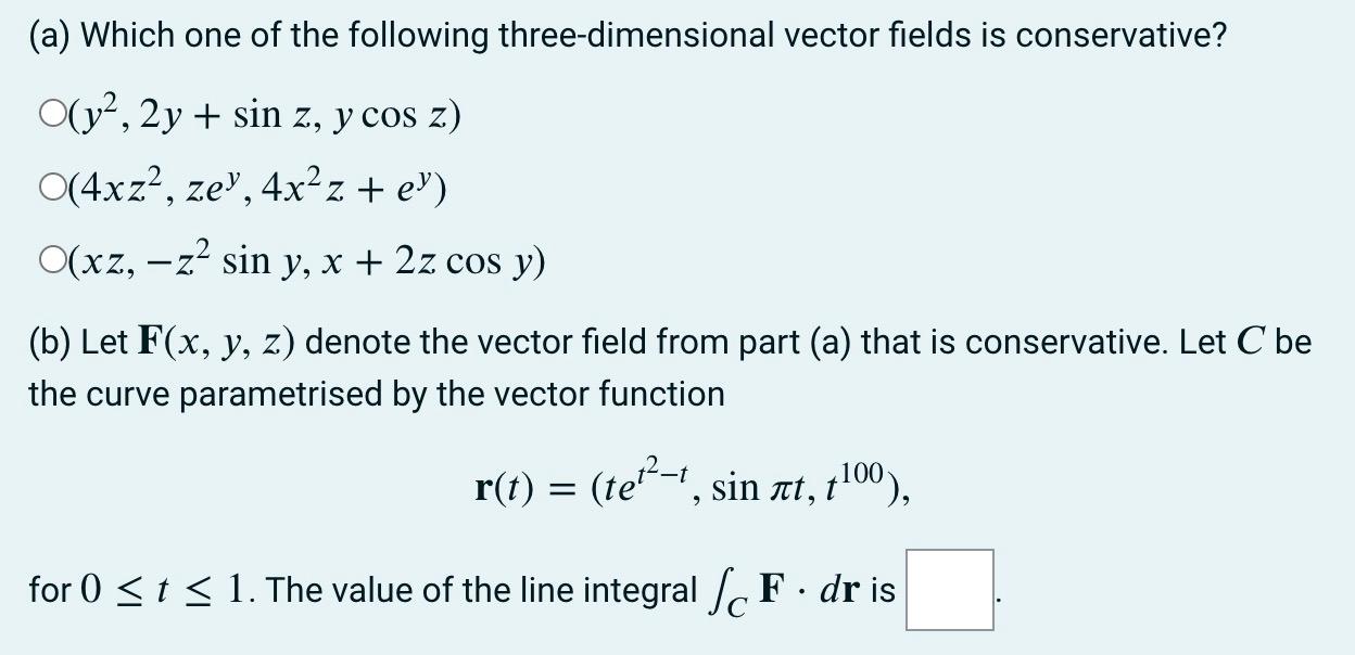 Solved (a) Which one of the following three-dimensional | Chegg.com