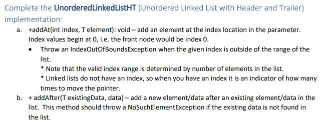 Solved Complete the ALinkedListHT (Abstract Linked List with | Chegg.com