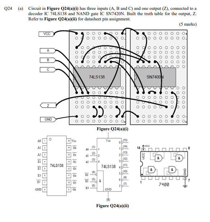 Solved Q24 (a) Circuit in Figure Q24(а)(i) has three inputs | Chegg.com