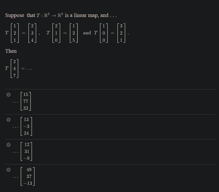 Solved Suppose that T:R3→R3 is a linear map, and … | Chegg.com