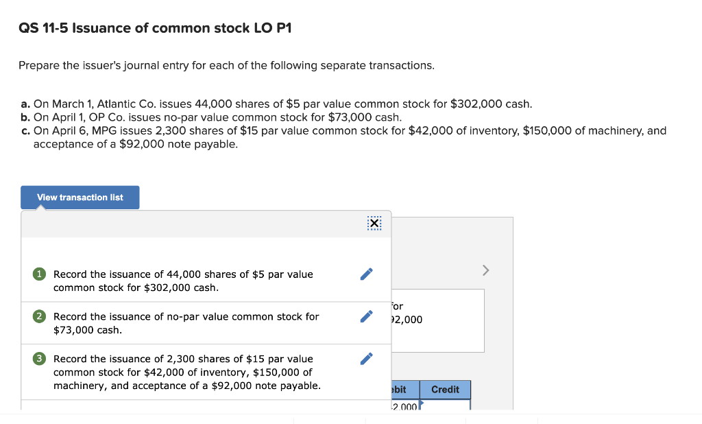 Issuance Of Common Stock