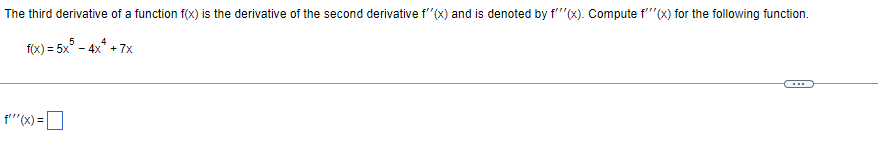 Solved The third derivative of a function f(x) is the | Chegg.com