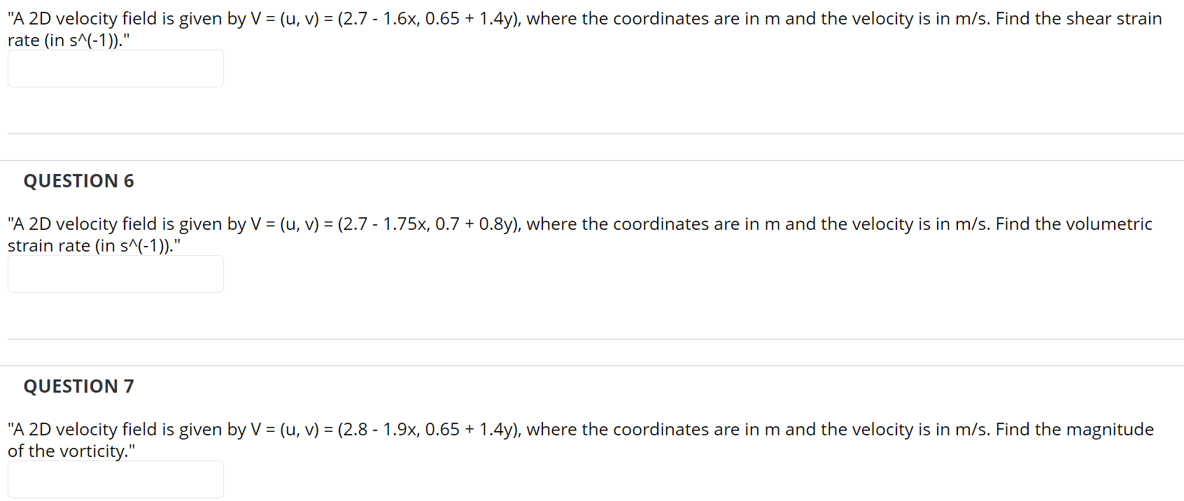 Solved "A 2D velocity field is given by | Chegg.com