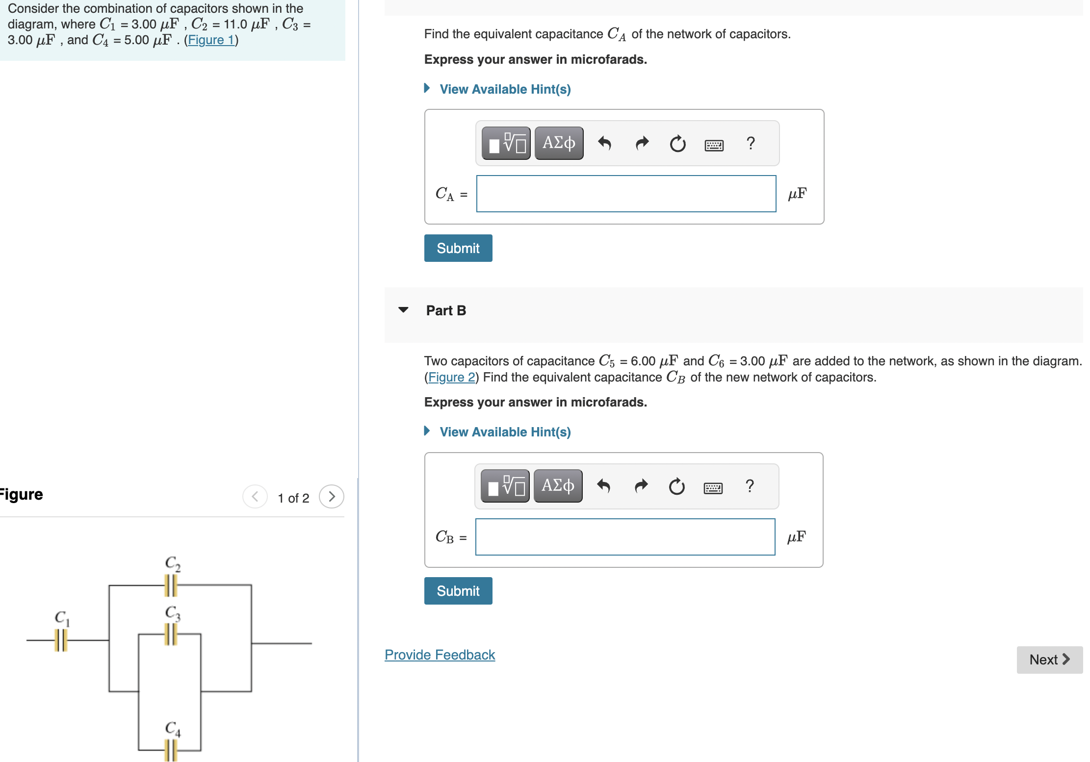 Solved Consider the combination of capacitors shown in the | Chegg.com