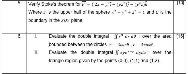Solved 5. Verify Stoke's theorem for (2x - y)i- (yz2)j z)k | Chegg.com
