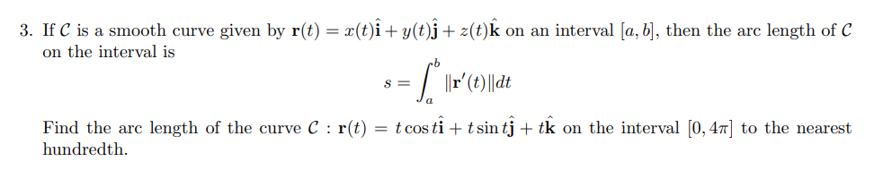 If C is a smooth curve given by | Chegg.com