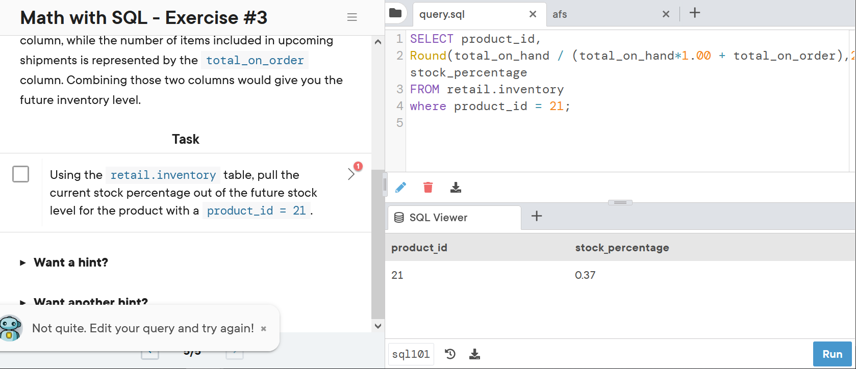 Solved What am I doing wrong? Help with Query. Here is the | Chegg.com