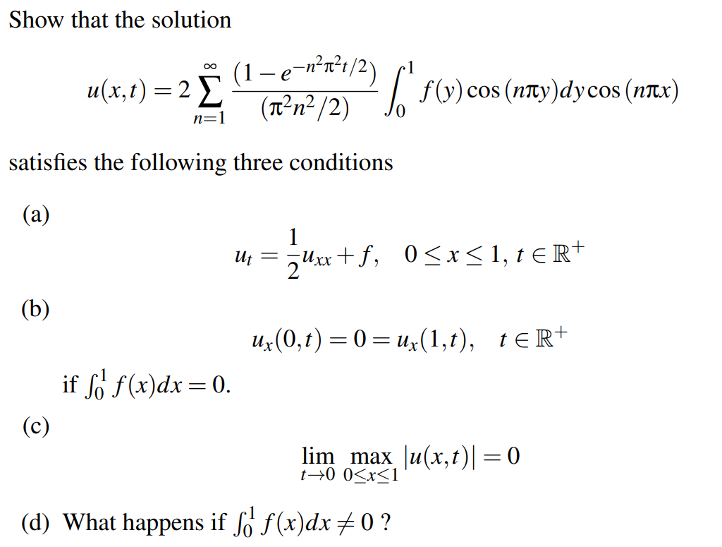 Solved Show that the solution | Chegg.com