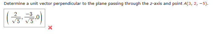 Solved Determine a unit vector perpendicular to the plane | Chegg.com
