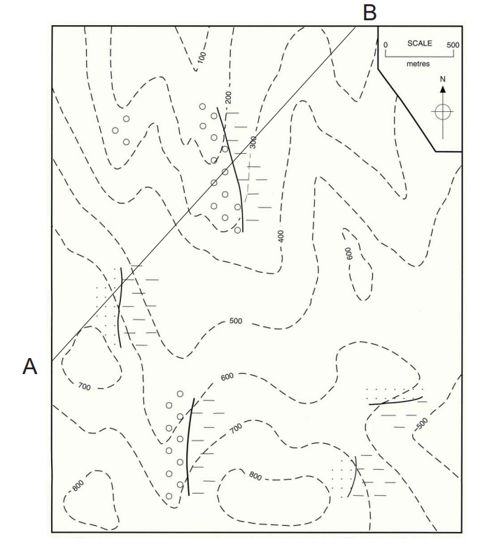 Solved Using the map seen under, “Find the strike and dip of | Chegg.com