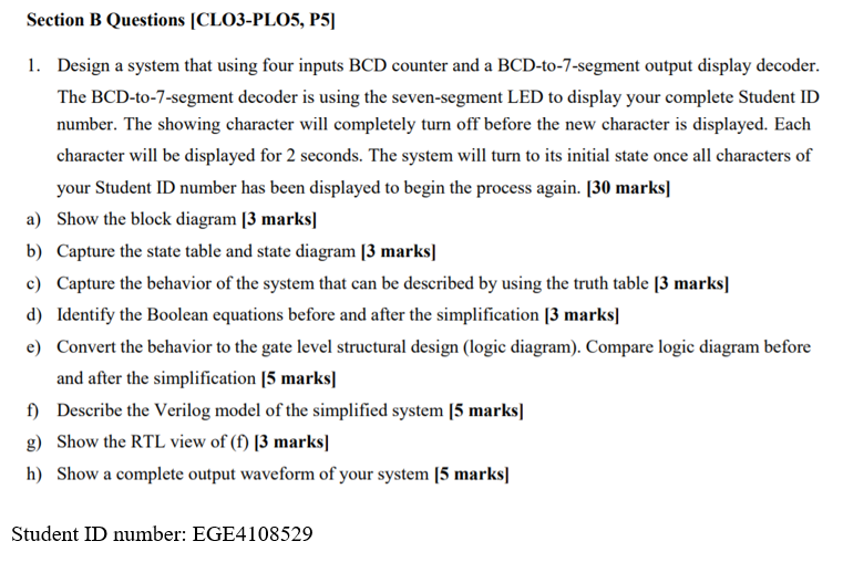 Solved Section B Questions (CLO3-PLO5, P5] 1. Design a | Chegg.com