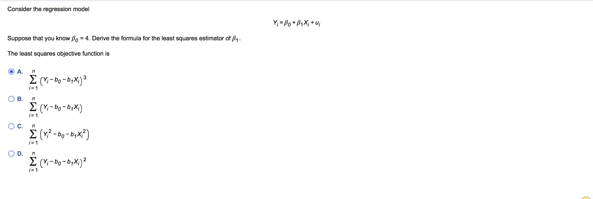 Solved Consider the regression model Yi=β0+β1Xi+ui Suppose | Chegg.com