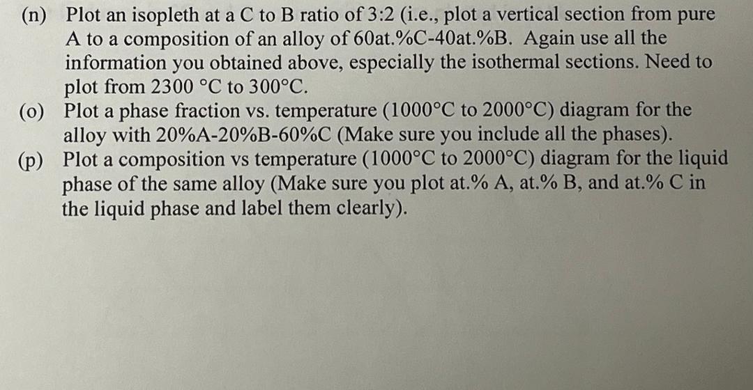 Solved (n) Plot an isopleth at a C to B ratio of 3:2 (i.e., | Chegg.com