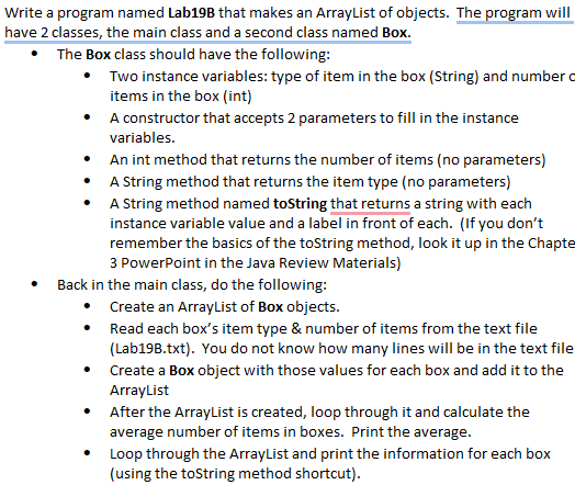 Solved Vrite A Program Named Lab19b That Makes An Arraylist