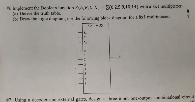 Solved 6 Implement The Boolean Function F A B C D