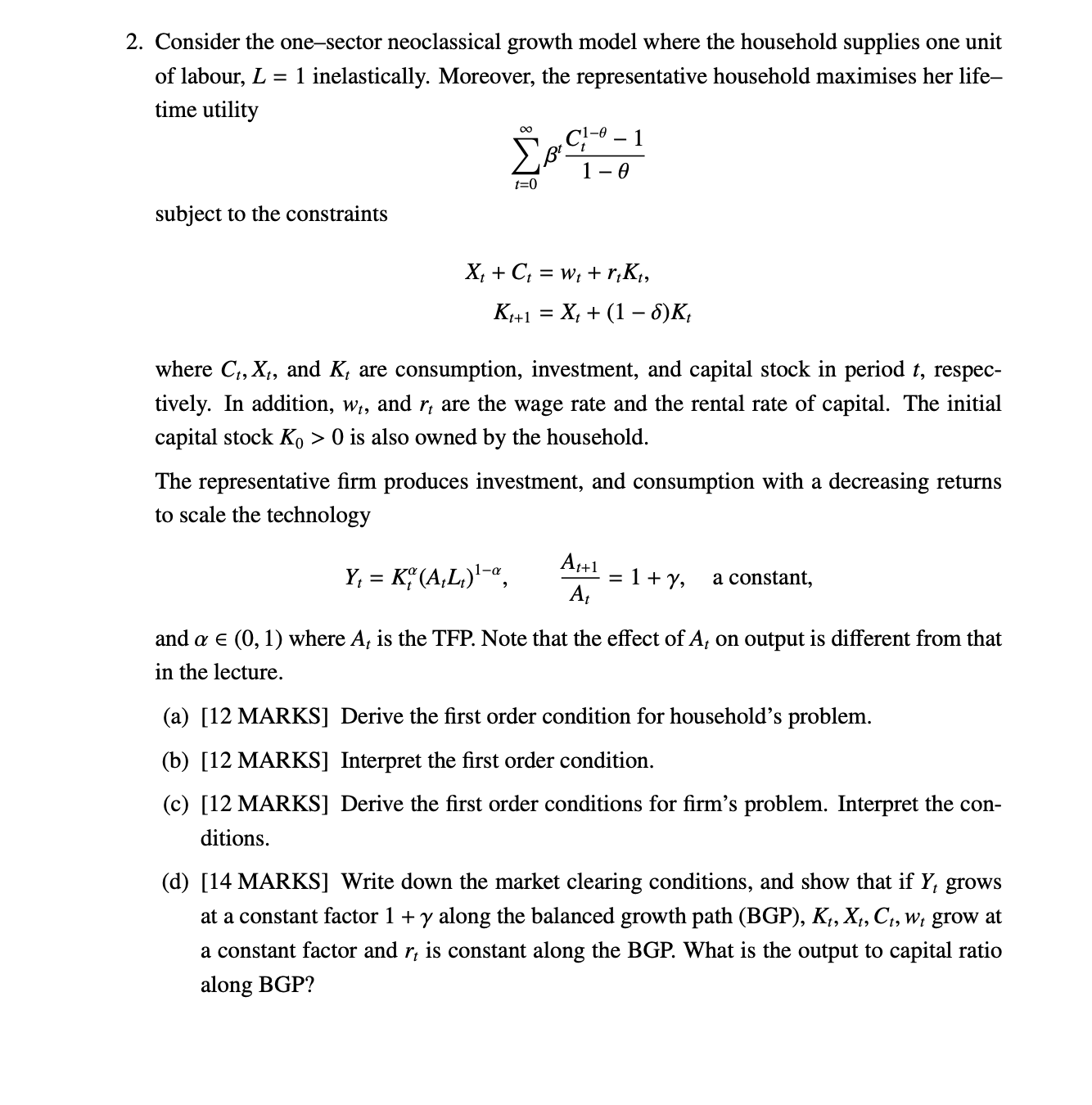 Solved Consider the one-sector neoclassical growth model | Chegg.com