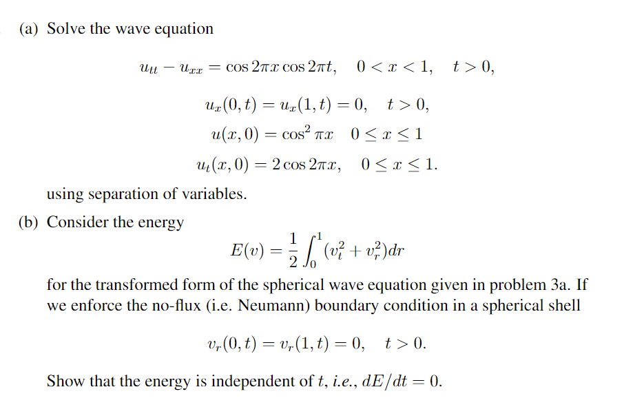 Solved (a) Solve the wave equation | Chegg.com