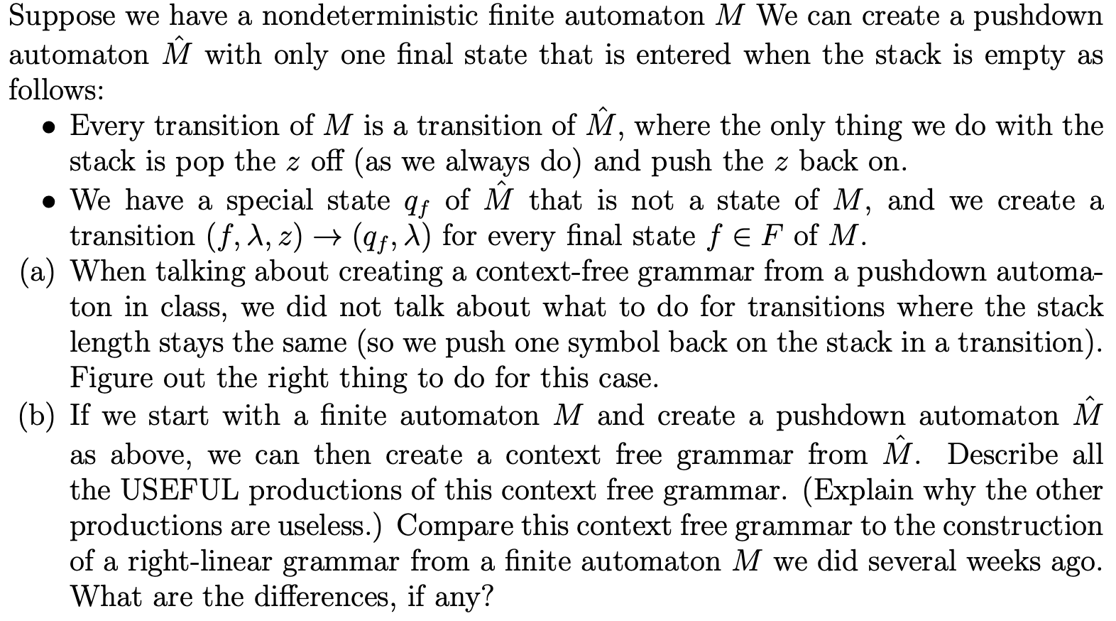 Suppose we have a nondeterministic finite automaton M | Chegg.com
