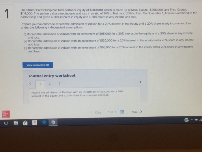 Solved The Struter Partnership has total partners' equity of | Chegg.com