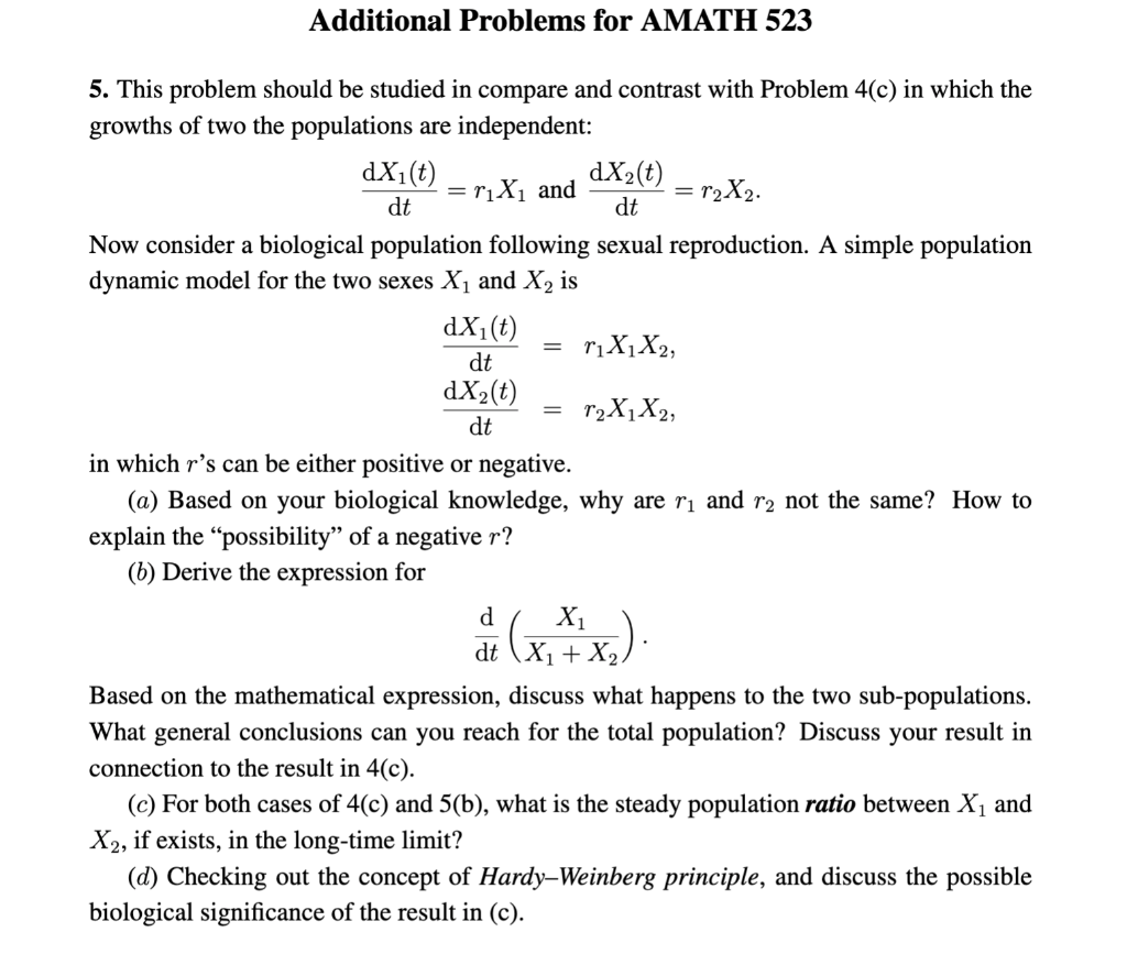 Solved Additional Problems for AMATH 523 5. This problem | Chegg.com